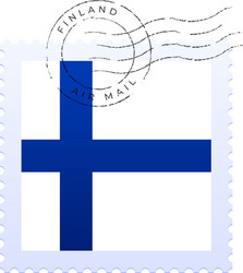 Finland postage mark national flag stamp Vector Image