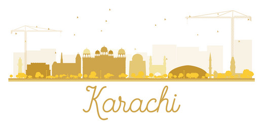Karachi pakistan city skyline golden silhouette Vector Image