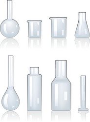 Cartoon laboratory test tube and flask characters Vector Image