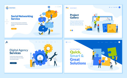 Communication website landing page design Vector Image