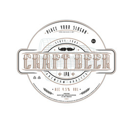 Vintage monochrome lager beer label Royalty Free Vector