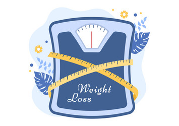 Weight loss template hand drawn cartoon flat Vector Image