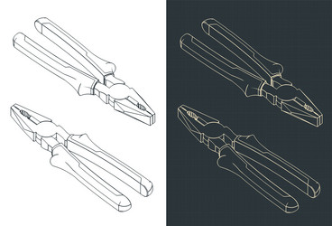 Combination pliers blueprints Royalty Free Vector Image