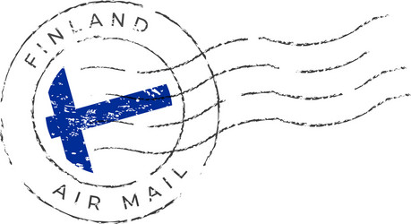 Finland postage mark national flag stamp Vector Image