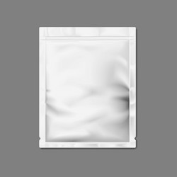 Blank white sachet packet with tear notches Vector Image