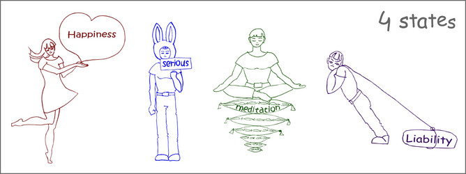 Four states Royalty Free Vector Image - VectorStock