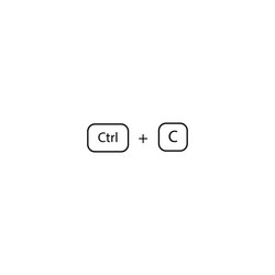 Keyboard shortcut ctrl v sign paste eps ten Vector Image