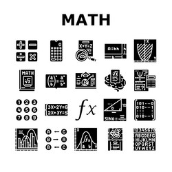 Math education school science icons set Royalty Free Vector
