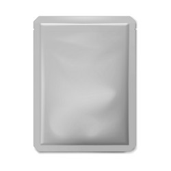 Blank white sachet packet with tear notches Vector Image