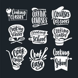 Collection of lettering written with cursive font Vector Image