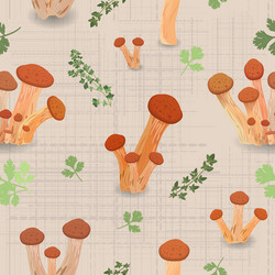 Seamless texture with forest mushroom Royalty Free Vector