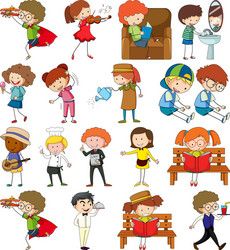 Happy kids cartoon collection Royalty Free Vector Image