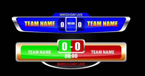 Set of scoreboard broadcast live competition Vector Image