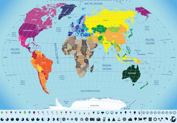 Highly detailed political world map with capitals Vector Image