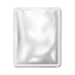 Blank white sachet packet with tear notches Vector Image