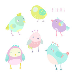 Set of colorful birds Royalty Free Vector Image