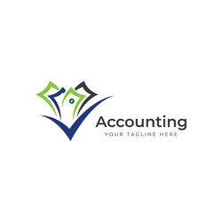 Financial accounting logo with check mark Vector Image