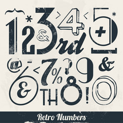 Various retro vintage number and typography Vector Image