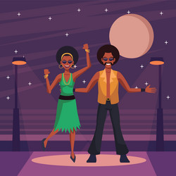 Disco people cartoon Royalty Free Vector Image