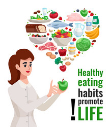 Healthy and unhealthy food banner poster Vector Image