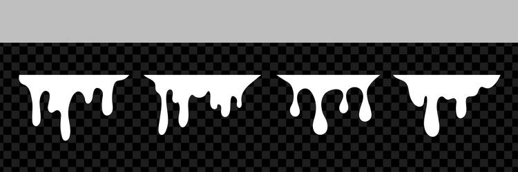 Liquid paint dripping white melt drop set Vector Image