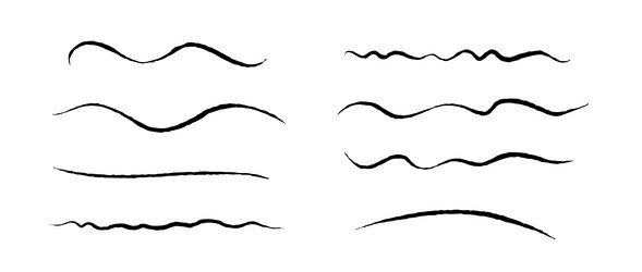 Rough jagged lines set grunge wavy brush strokes Vector Image