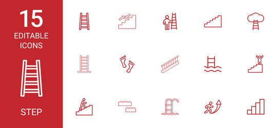 Step icons Royalty Free Vector Image - VectorStock