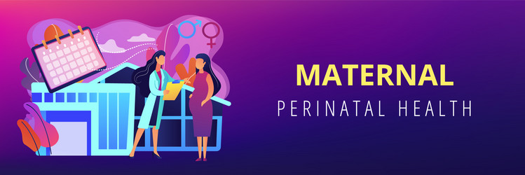 Maternity services concept banner header Vector Image
