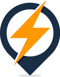 Power icon with map point Royalty Free Vector Image
