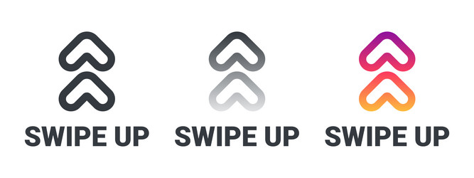 Swipe up arrows icons template up buttons Vector Image