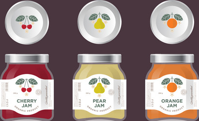 Pear jam fruit design label Royalty Free Vector Image