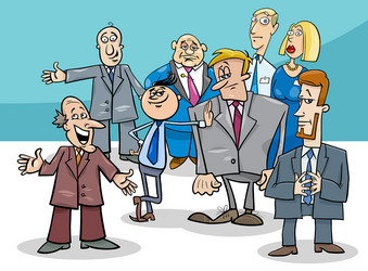 Cartoon businessmen or managers comic characters Vector Image
