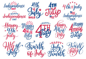Happy fourth of july hand lettering calligraphy Vector Image