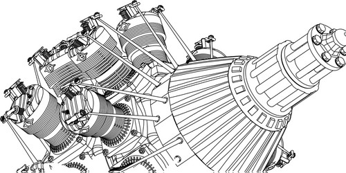 Aircraft jet engine airplane turbine isometric Vector Image