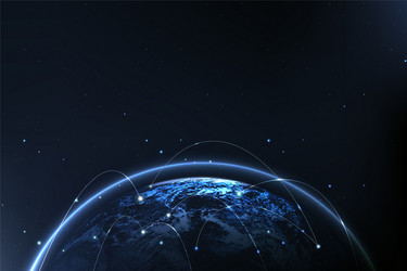 Universe connected digital planet web map Vector Image