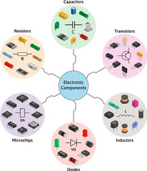 Big set of isometric electronic components Vector Image