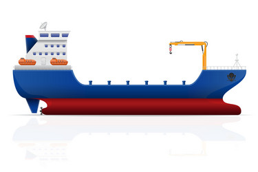 Orthogonal blue print of a cargo ship Royalty Free Vector