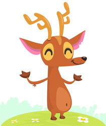 Cartoon deer character isolated Royalty Free Vector Image