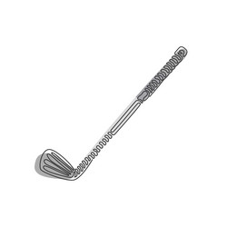 Continuous one line drawing golf stick golf club Vector Image