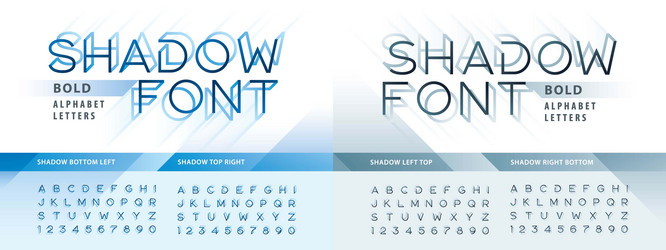 Modern shadow condensed alphabet letters Vector Image