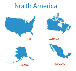 North america climate zones map geographic Vector Image