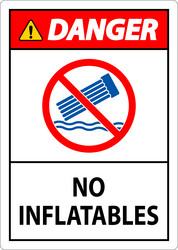 Water safety sign attention no inflatables Vector Image