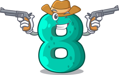 Pirate raster version cartoon shaped number eight Vector Image
