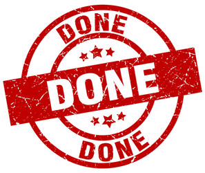 Square grunge red done stamp Royalty Free Vector Image