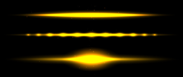 Gold neon divider lines set yellow glowing Vector Image