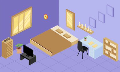 Isometric indoor interior Royalty Free Vector Image