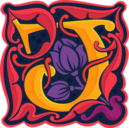 J letter medieval gothic initial blackletter Vector Image