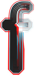 Technical typography letter f Royalty Free Vector Image