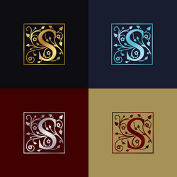 Ss letter floral elegant graceful ornament logo Vector Image