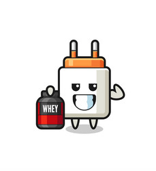 Power adapter mascot character saying i do Vector Image
